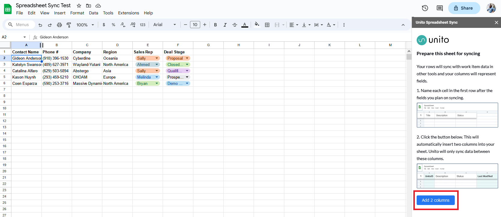 How to Add Unito Spreadsheet Sync to Google Sheets